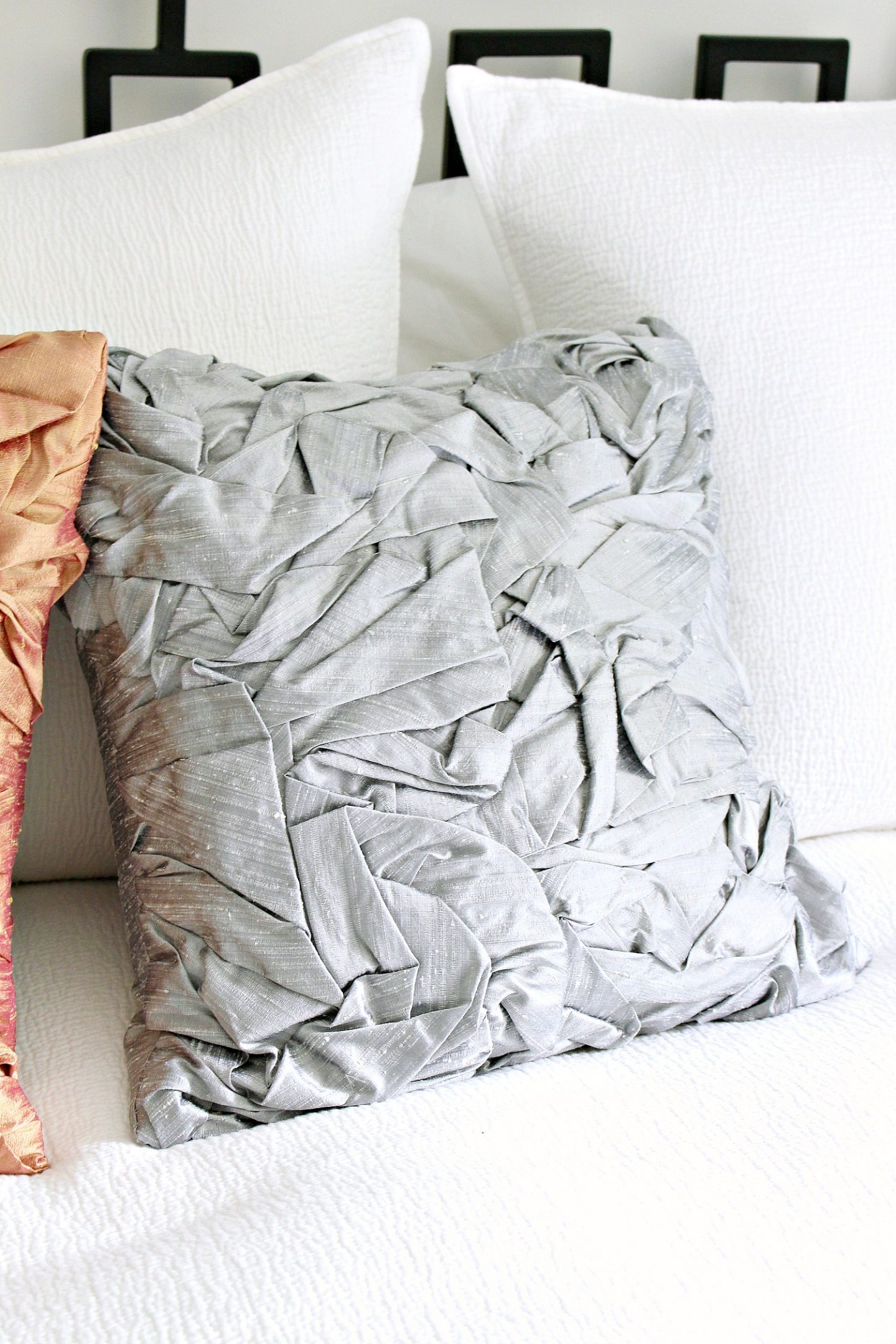 DIY Folded Silk Pillow | Donna Karan Gathered Silk Pillow Knock Off ...