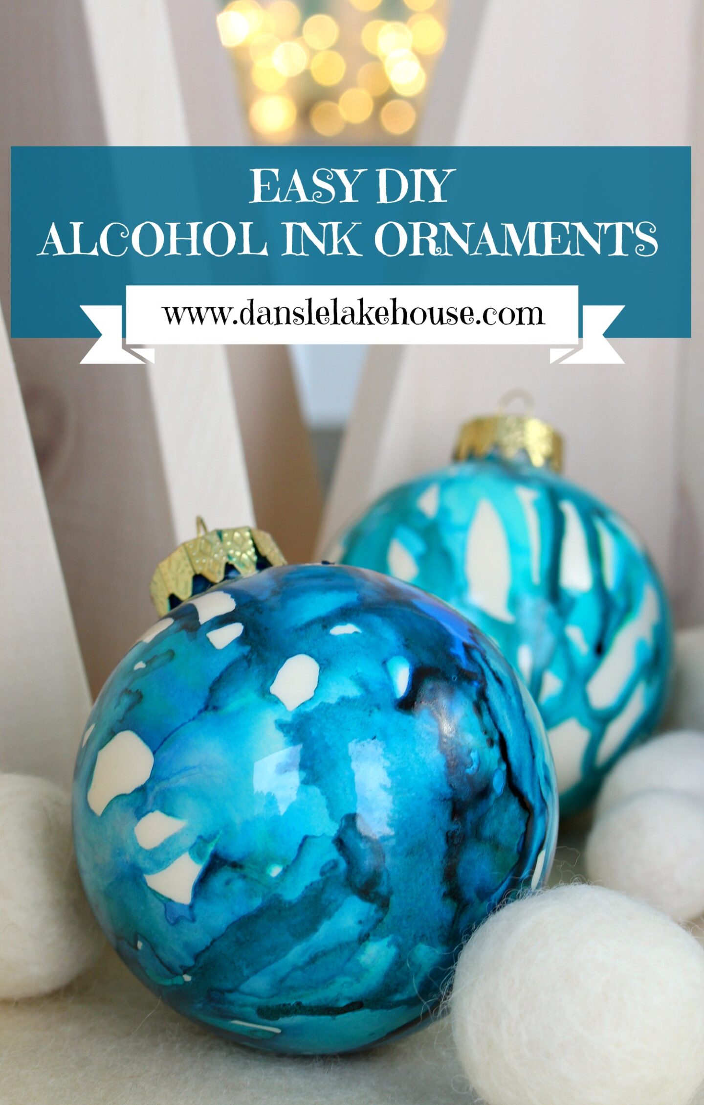 DIY Alcohol Ink Christmas Ornaments | Dans le Lakehouse